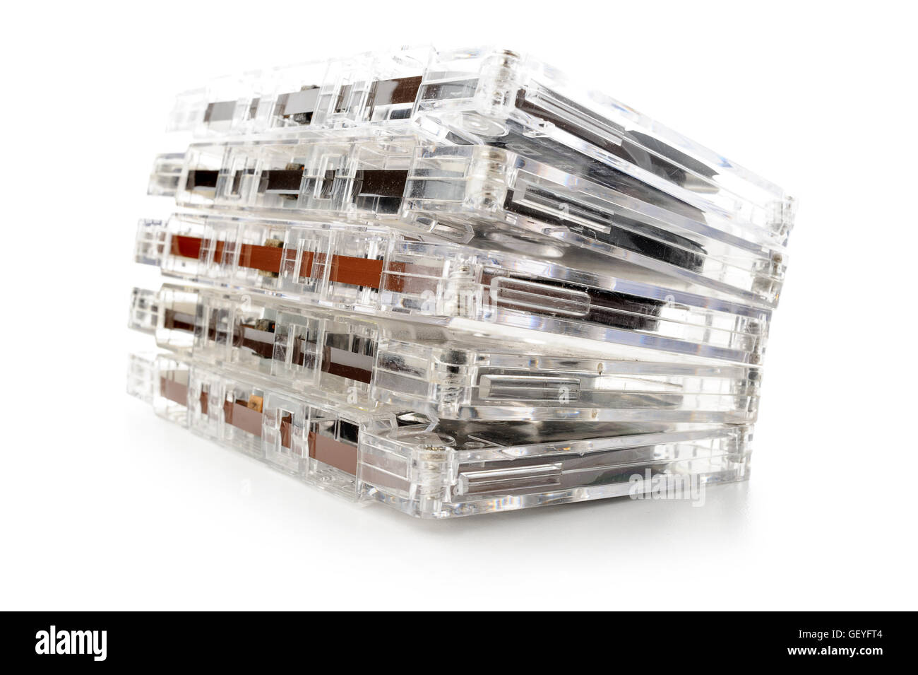 closeup detail of clear plastic tape cassette Stock Photo - Alamy
