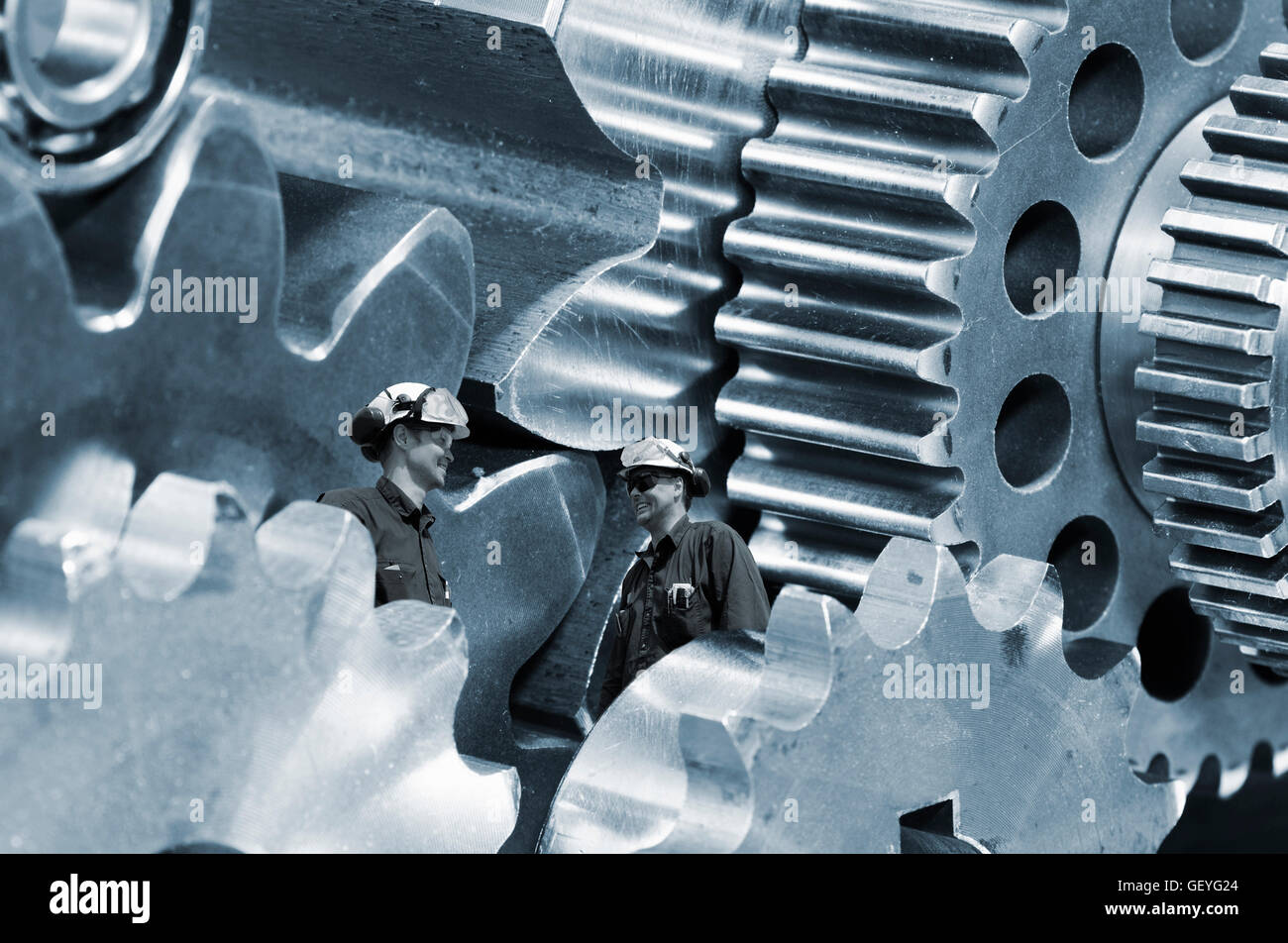 engineering and giant cogwheels machinery Stock Photo - Alamy