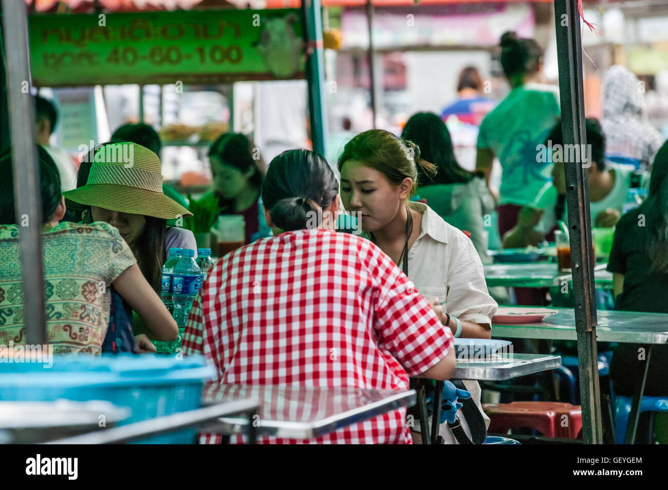 People enjoying street food by Chang Phuak Gate Food market ,north gate ...