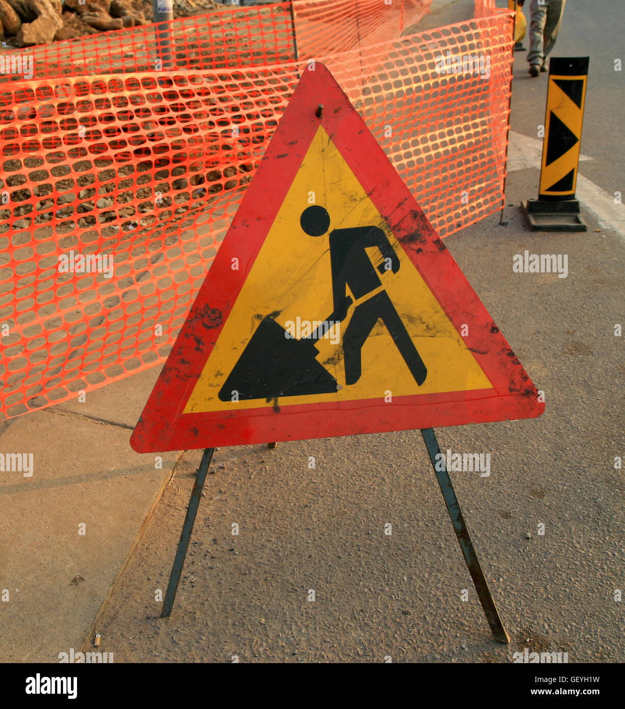 Road Works Sign, Moreleta, Pretoria, Gauteng, South Africa Stock Photo ...