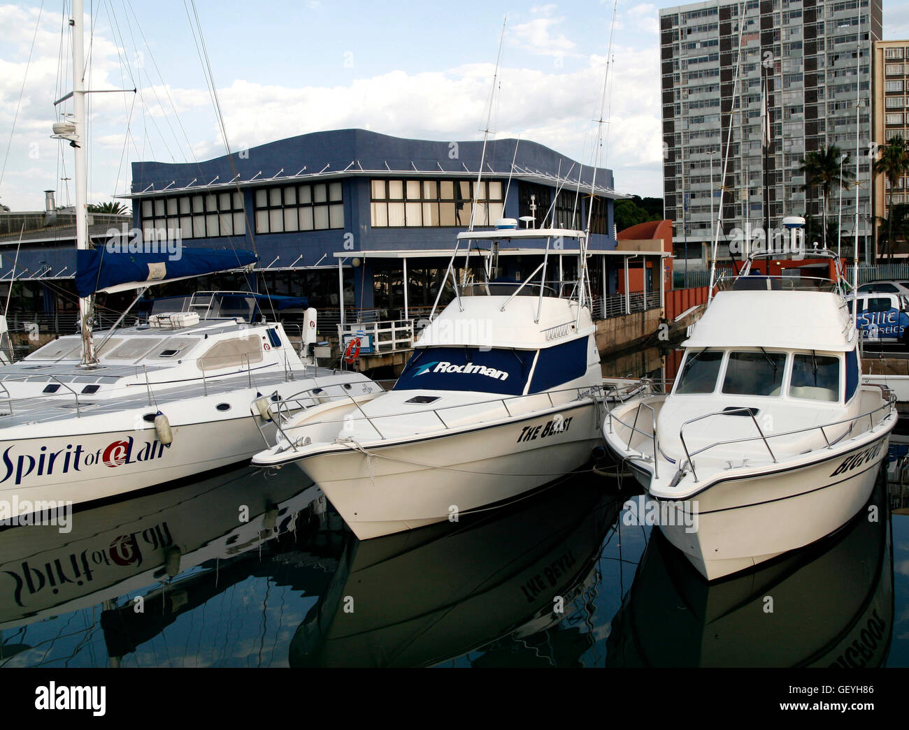 Yachts at Wilson's Wharf, Durban, KwaZulu-Natal, South Africa Stock ...