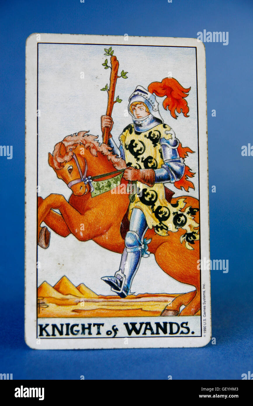 Tarot Cards, Knight of Wands Stock Photo - Alamy