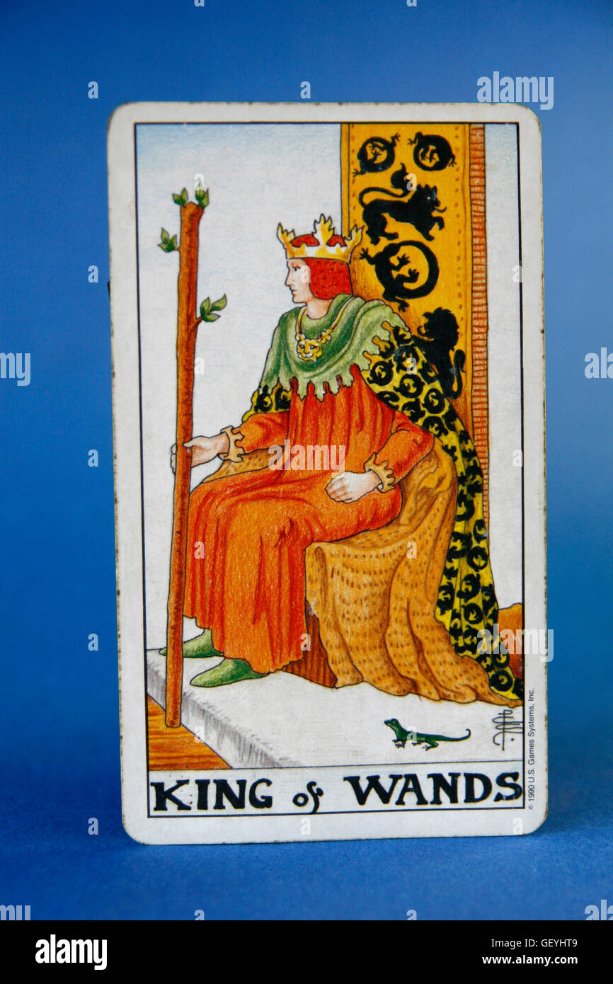Tarot Cards, King of Wands Stock Photo - Alamy