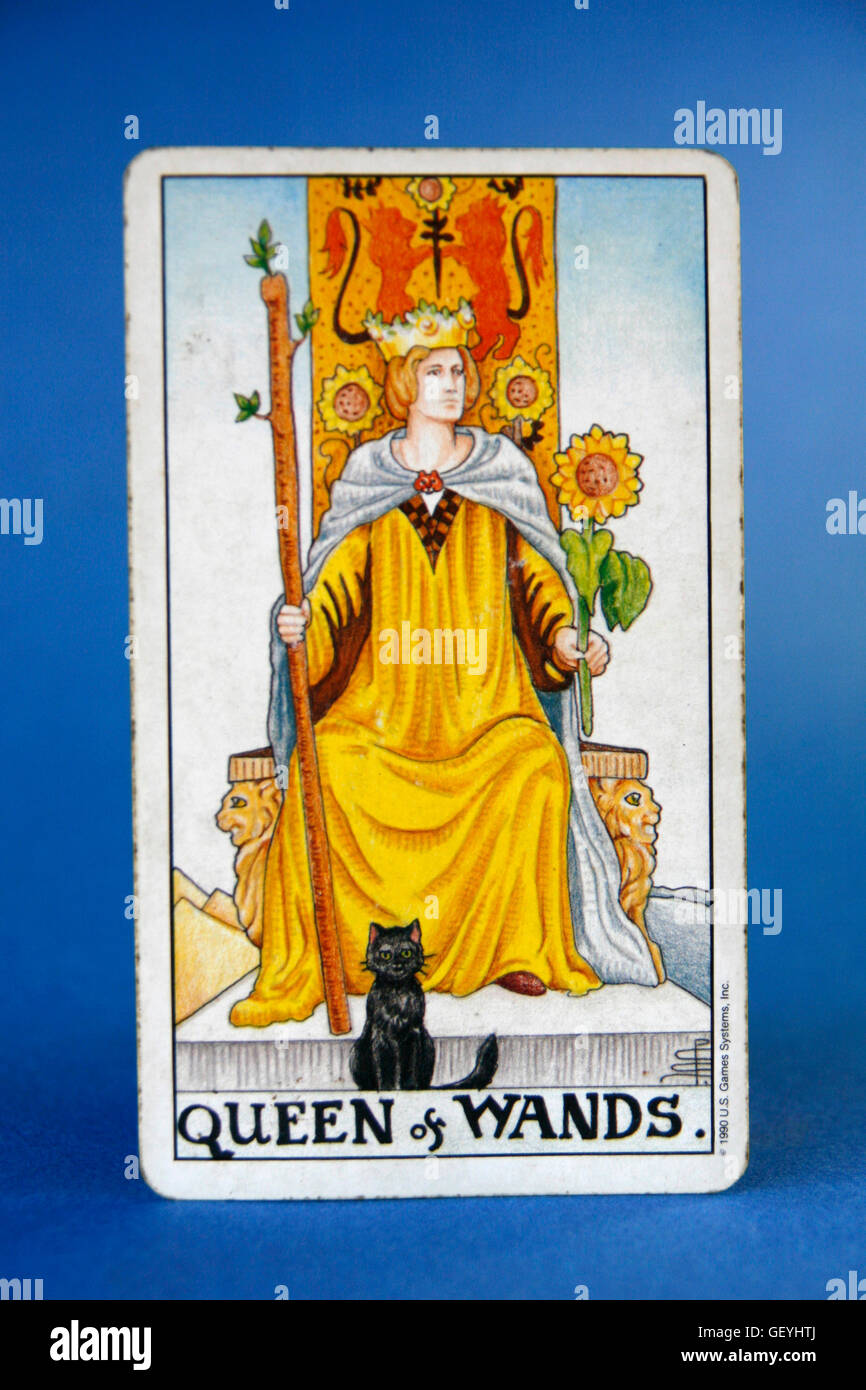 Tarot Cards, Queen of Wands Stock Photo - Alamy