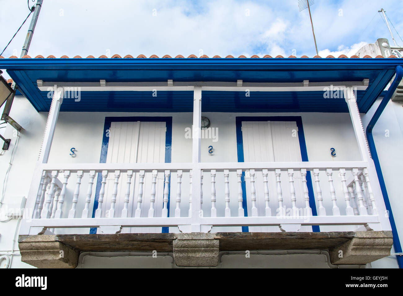 Low Angle View Of Traditional House With Balcony Stock Photo - Alamy
