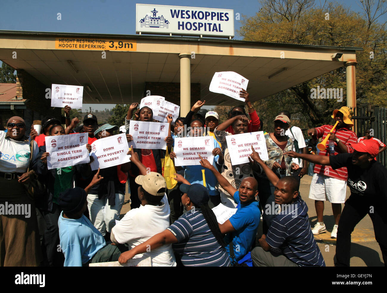 Weskoppies Hospital Strike, Pretoria, South Africa Stock Photo - Alamy