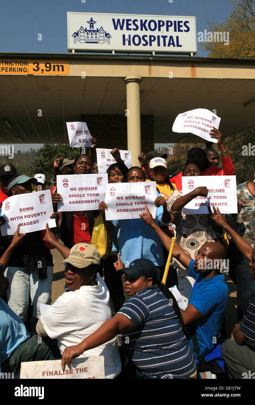 Weskoppies Hospital Strike, Pretoria, South Africa Stock Photo - Alamy