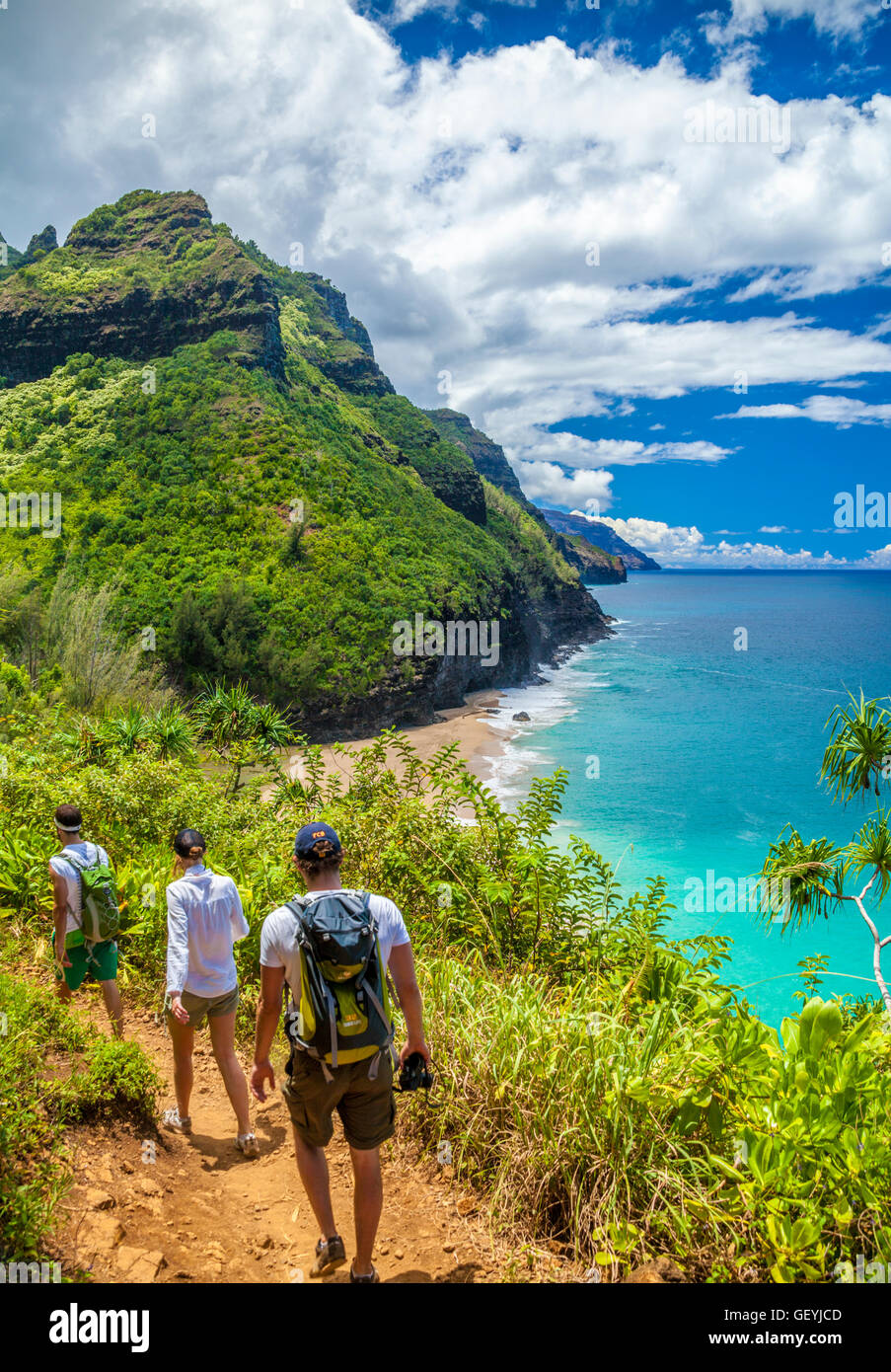 Male hikers at coast hi-res stock photography and images - Alamy