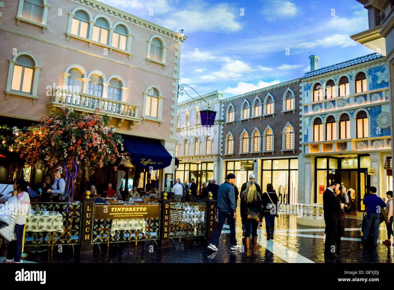 Las Vegas, NV, USA . January 21, 2016: The interior of the Venetian ...