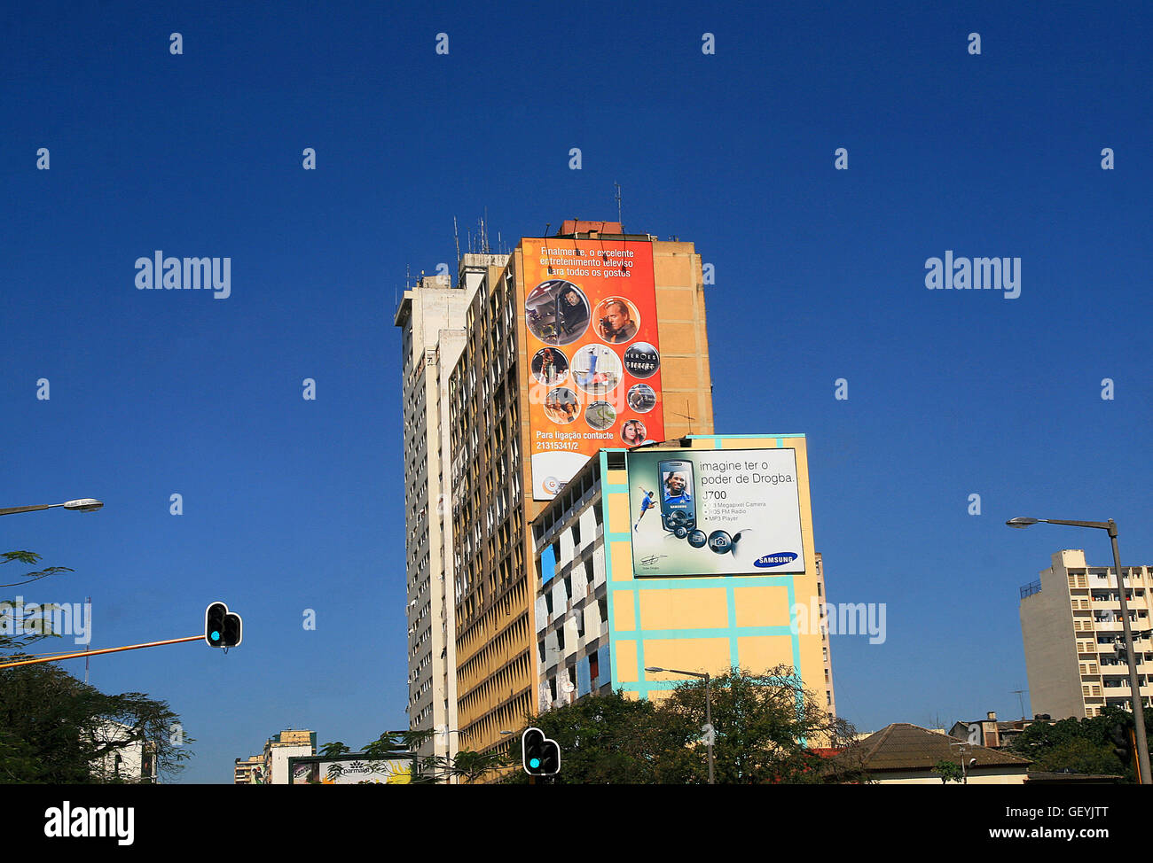 Buildings against blue sky, Maputo, Mozambique Stock Photo - Alamy