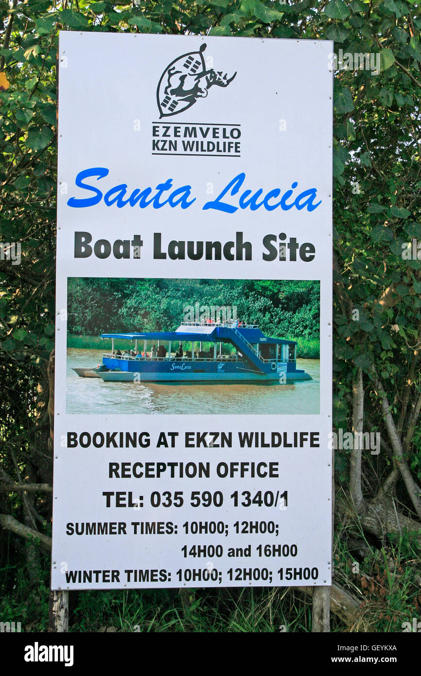 Santa Lucia ferry cruise boat launch site at St Lucia Estuary, St Lucia ...