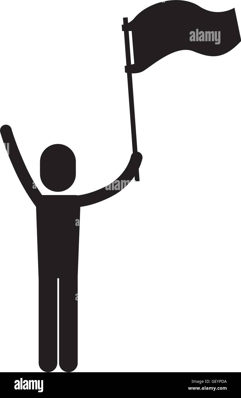 people protesting with signs and notices isolated icon design Stock ...