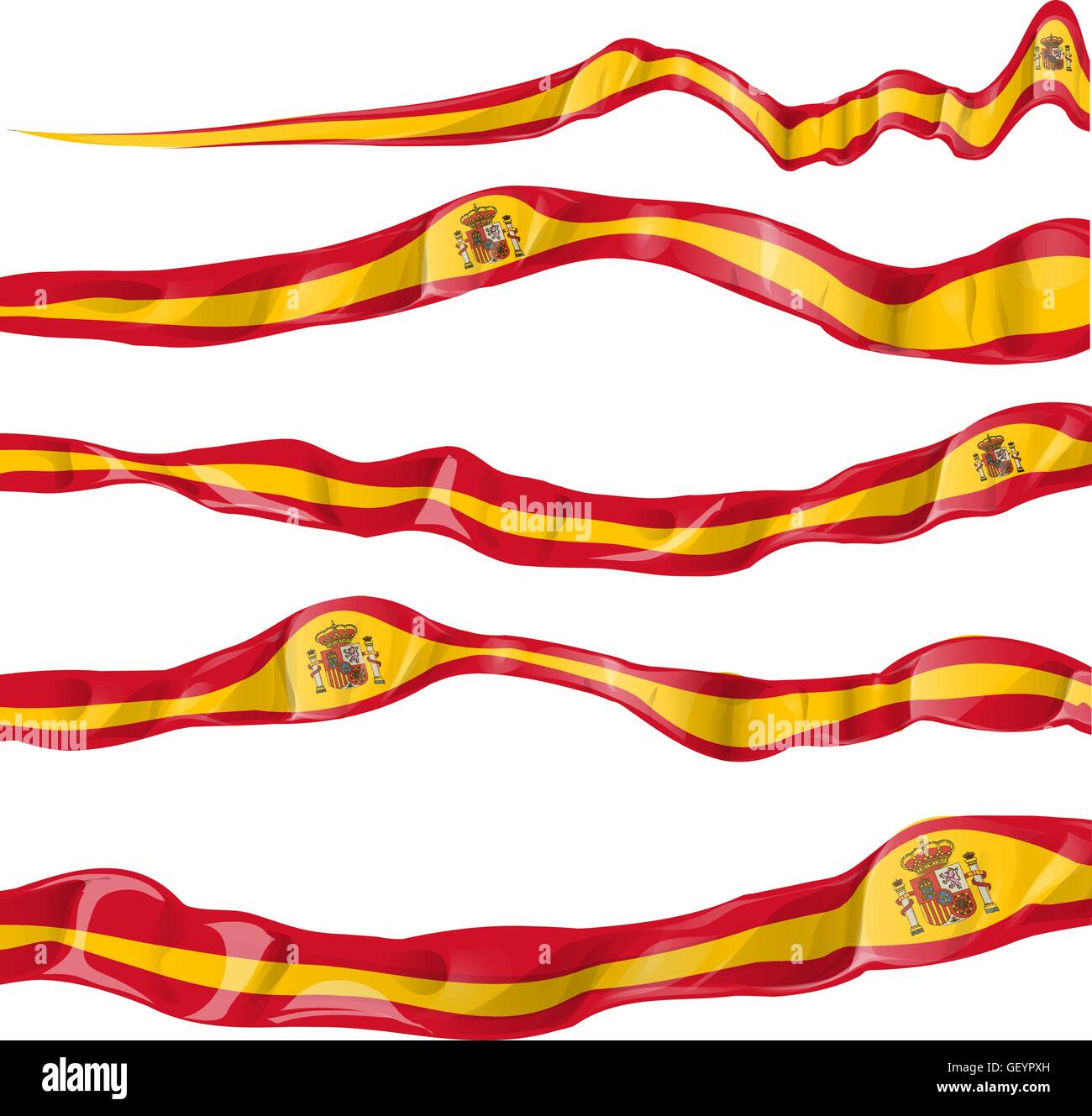 spain flag collaction horizontal on white background Stock Vector Image ...