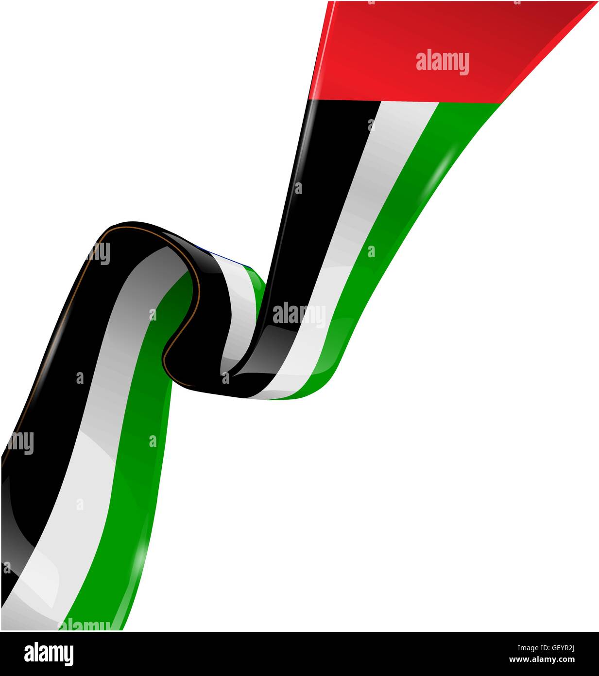 united arab emirates ribbon flag on white background Stock Vector Image ...