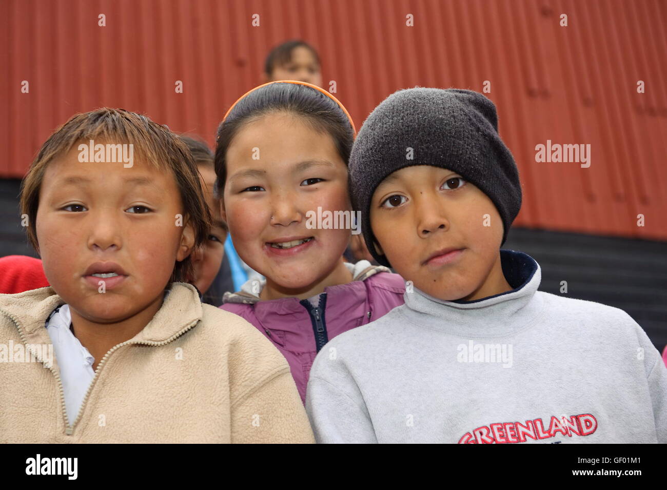 geography / travel, Greenland, Nuussuaq, Kraulshavn, local children ...