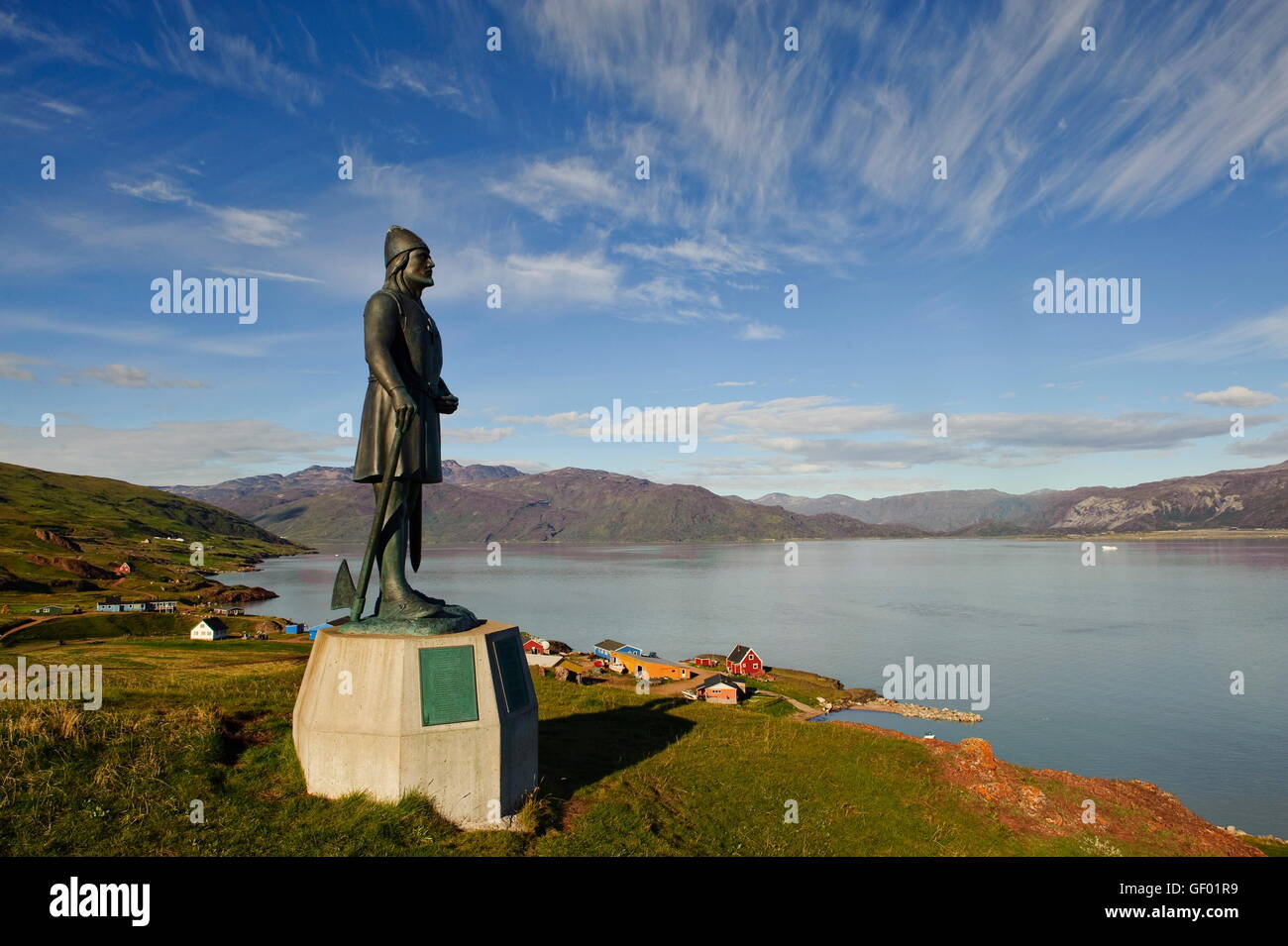 geography / travel, Greenland, Qassiarsuk, Brattahlid, monument, statue ...