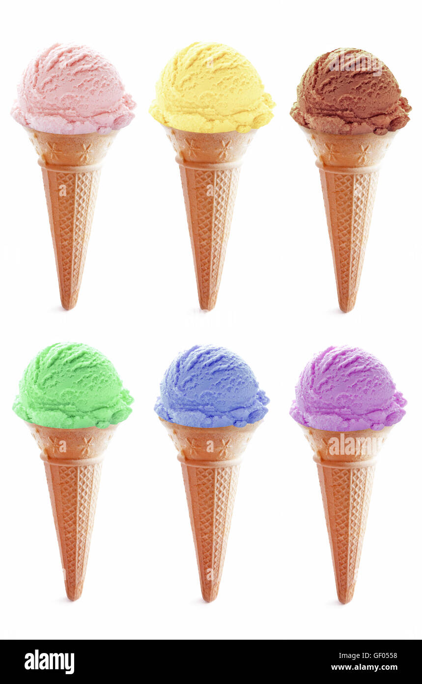 Flavors ice cream cones hi-res stock photography and images - Alamy