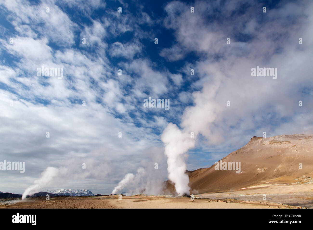 Steam vents at Hverond Lake Myvatn Iceland LA008777 Stock Photo - Alamy