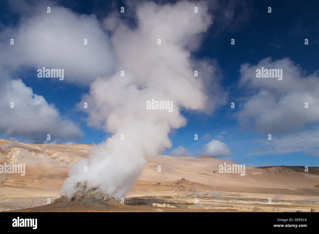 Steam vents at Hverond Lake Myvatn Iceland LA008779 Stock Photo - Alamy