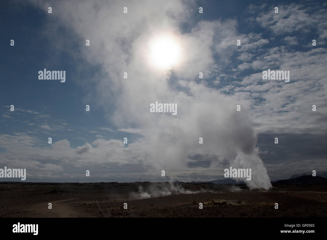 Steam vents at Hverond Lake Myvatn Iceland LA008781 Stock Photo - Alamy