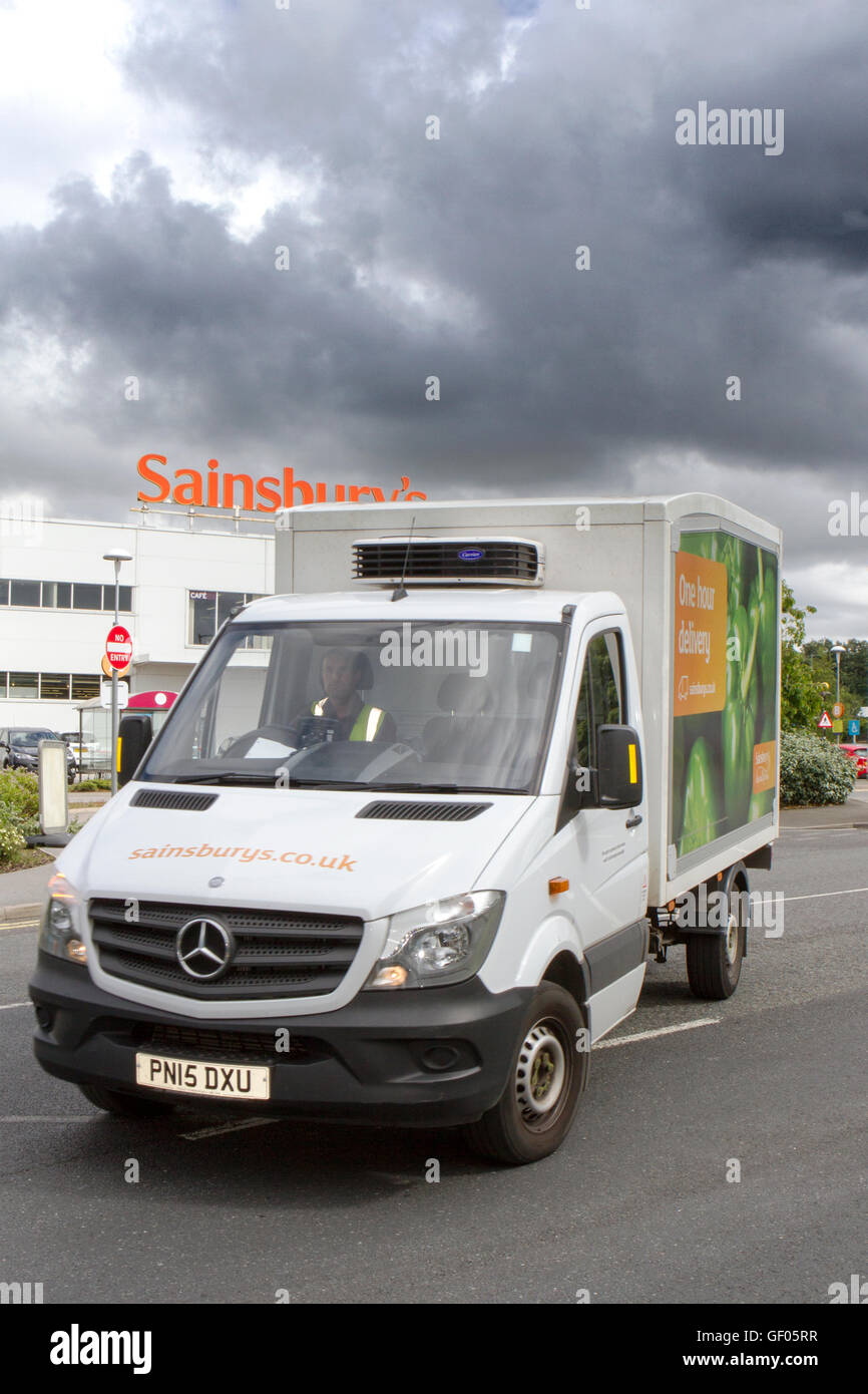 Sainsburys supermarket Mercedes delivery store vehicles, Chorley ...