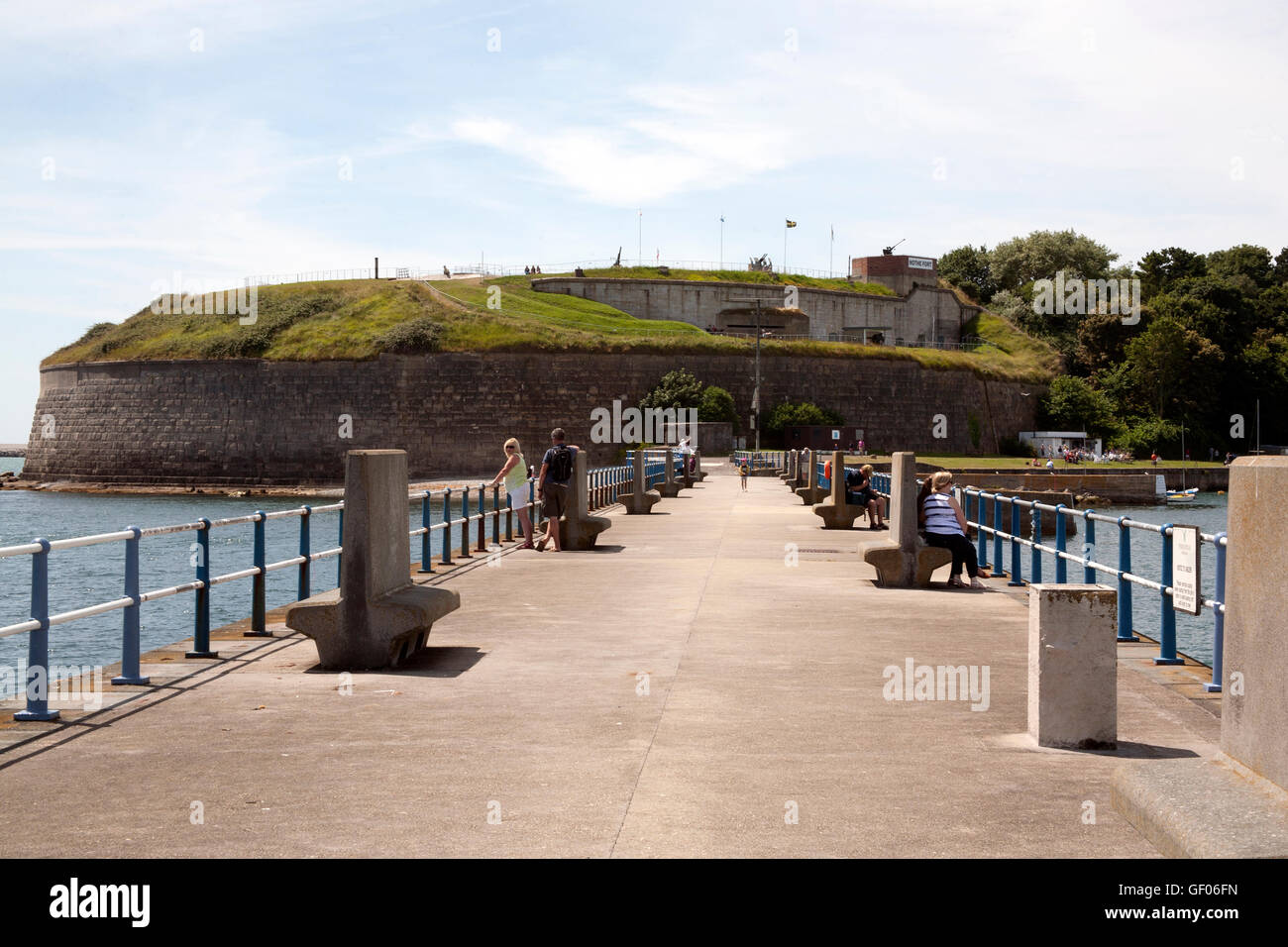 Nothe Fort at the end of Weymouth pier, Dorset UK Stock Photo - Alamy