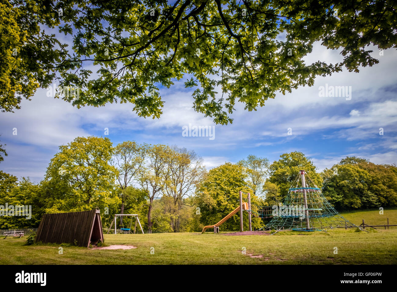 Large empty outdoor activity playground for children Stock Photo - Alamy