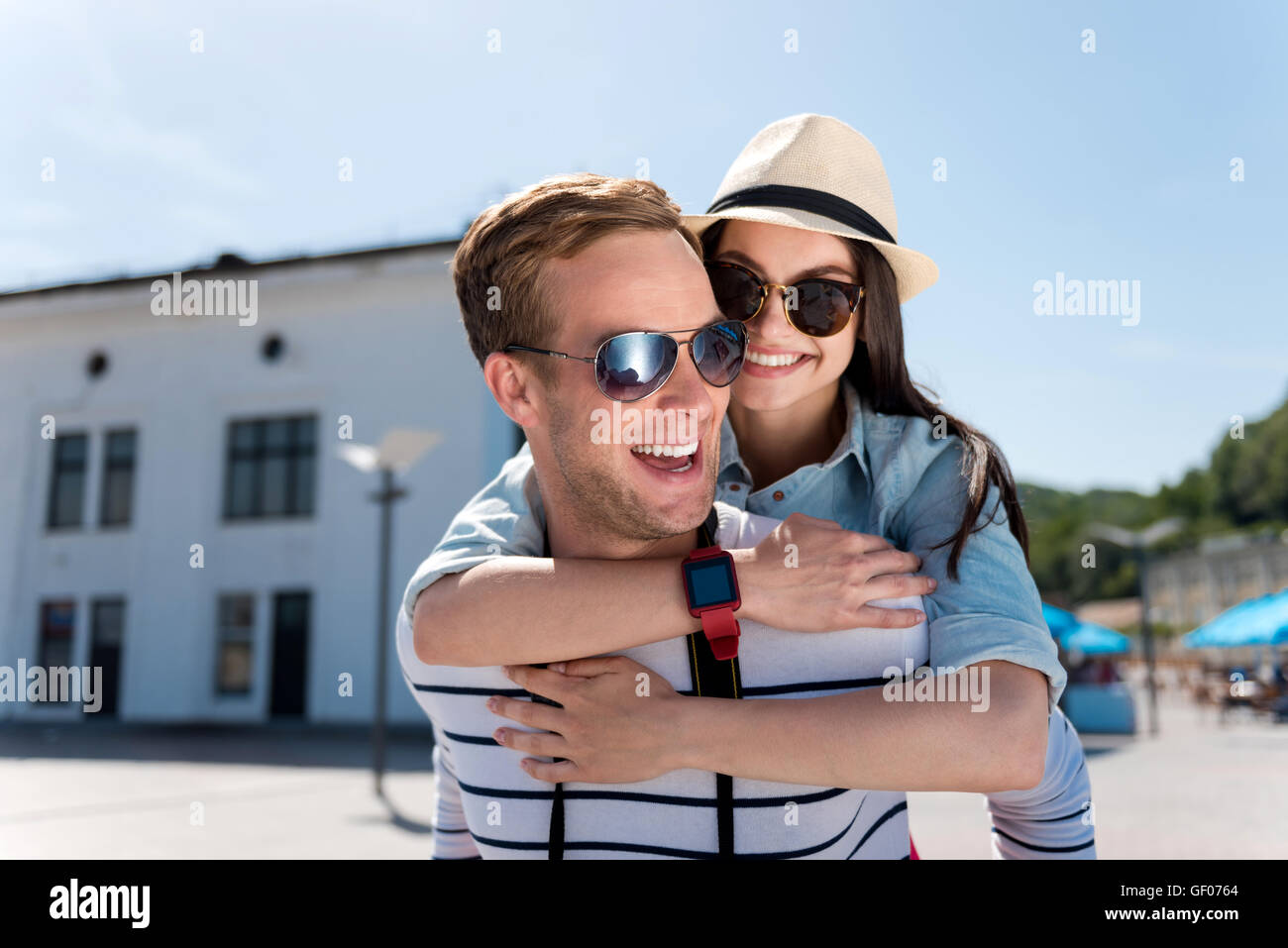 Positive loving couple having rest Stock Photo - Alamy