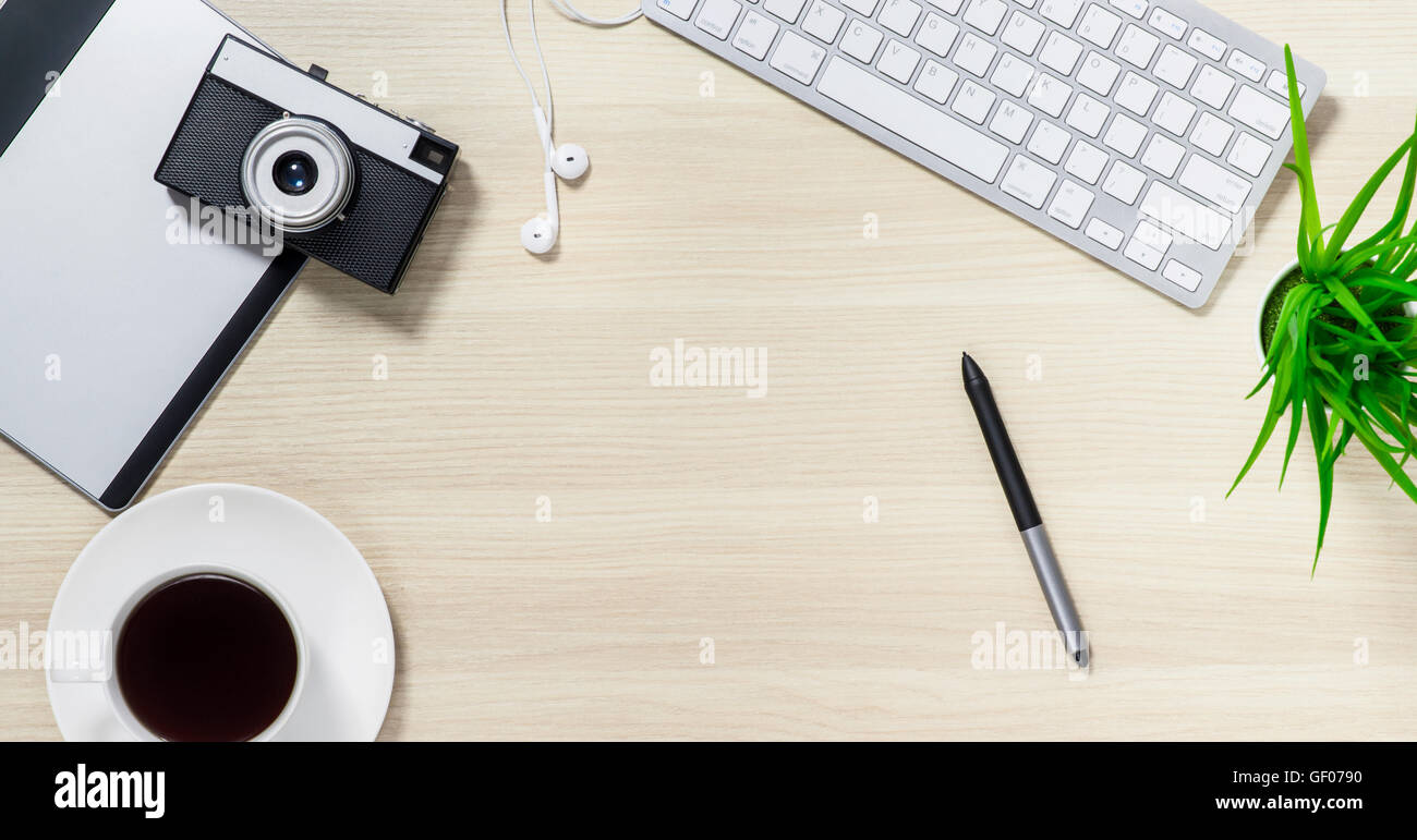 Top view of the table in the office Stock Photo - Alamy