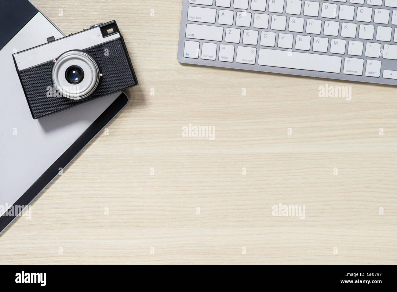 Top view of table with keyboard Stock Photo - Alamy