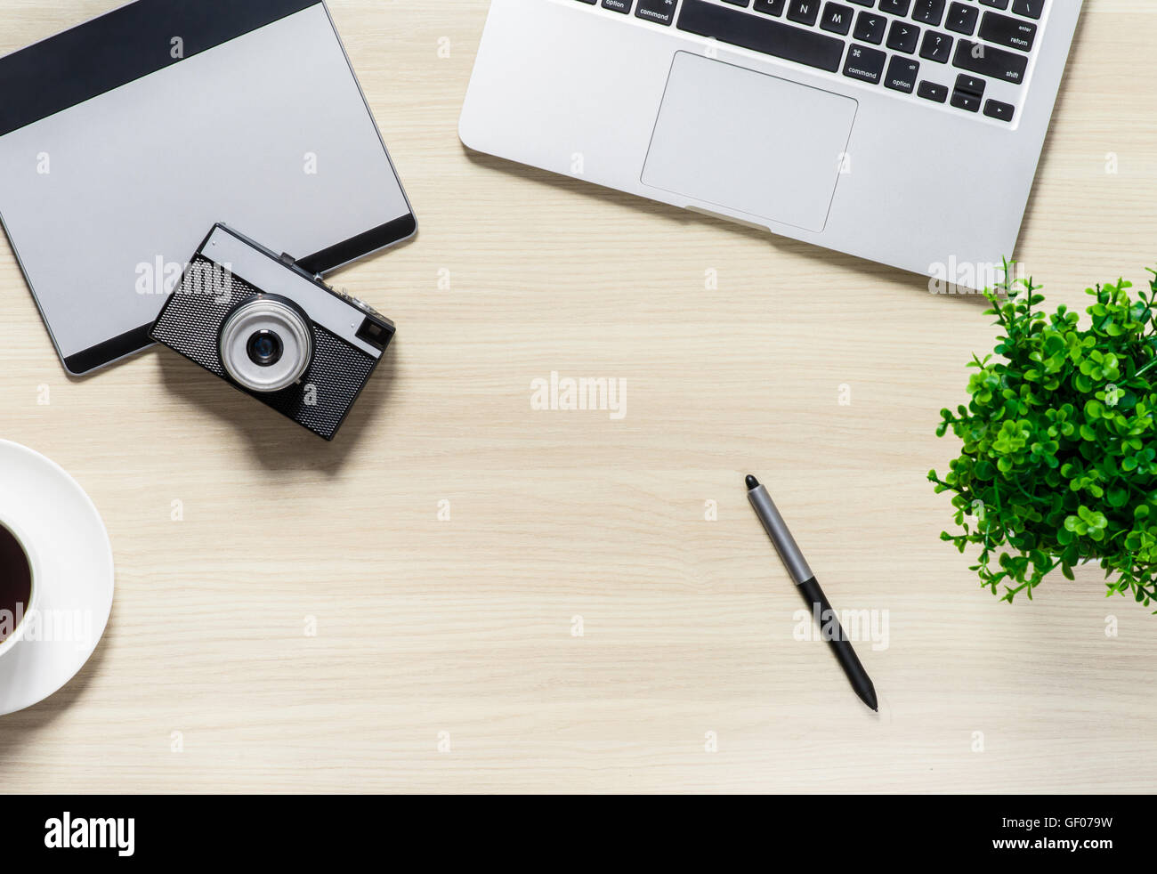 Top view of workplace in the office Stock Photo - Alamy