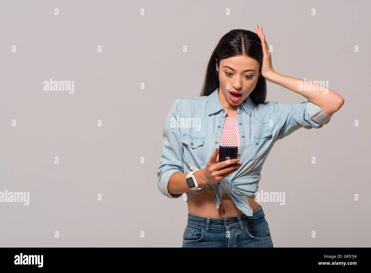 Surprised standing woman on hi-res stock photography and images - Alamy