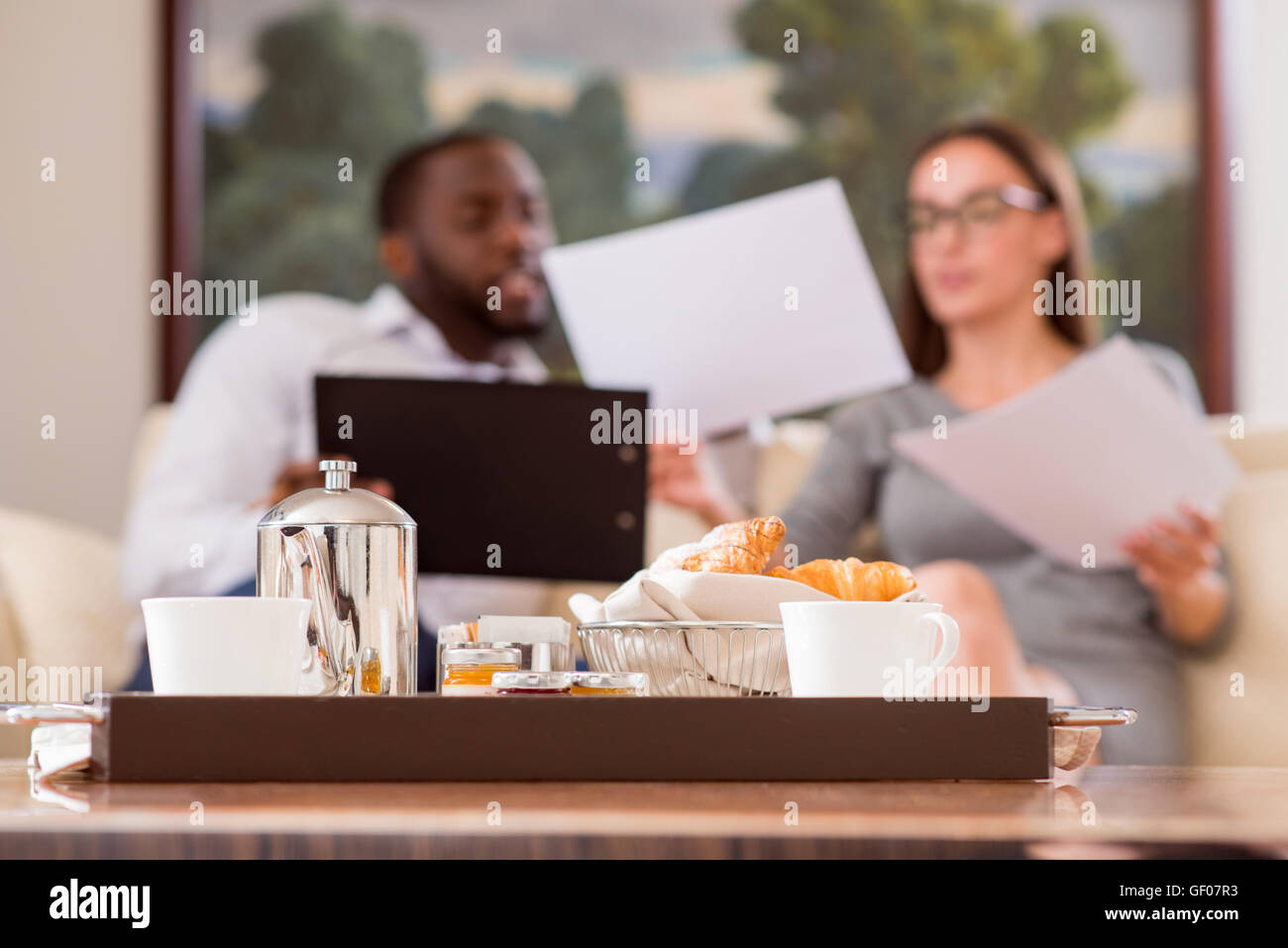 Room service tray coffee hi-res stock photography and images - Alamy