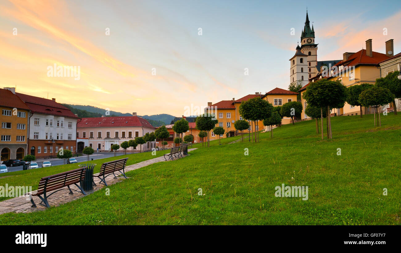Historic medieval mining town of Kremnica in central Slovakia Stock ...