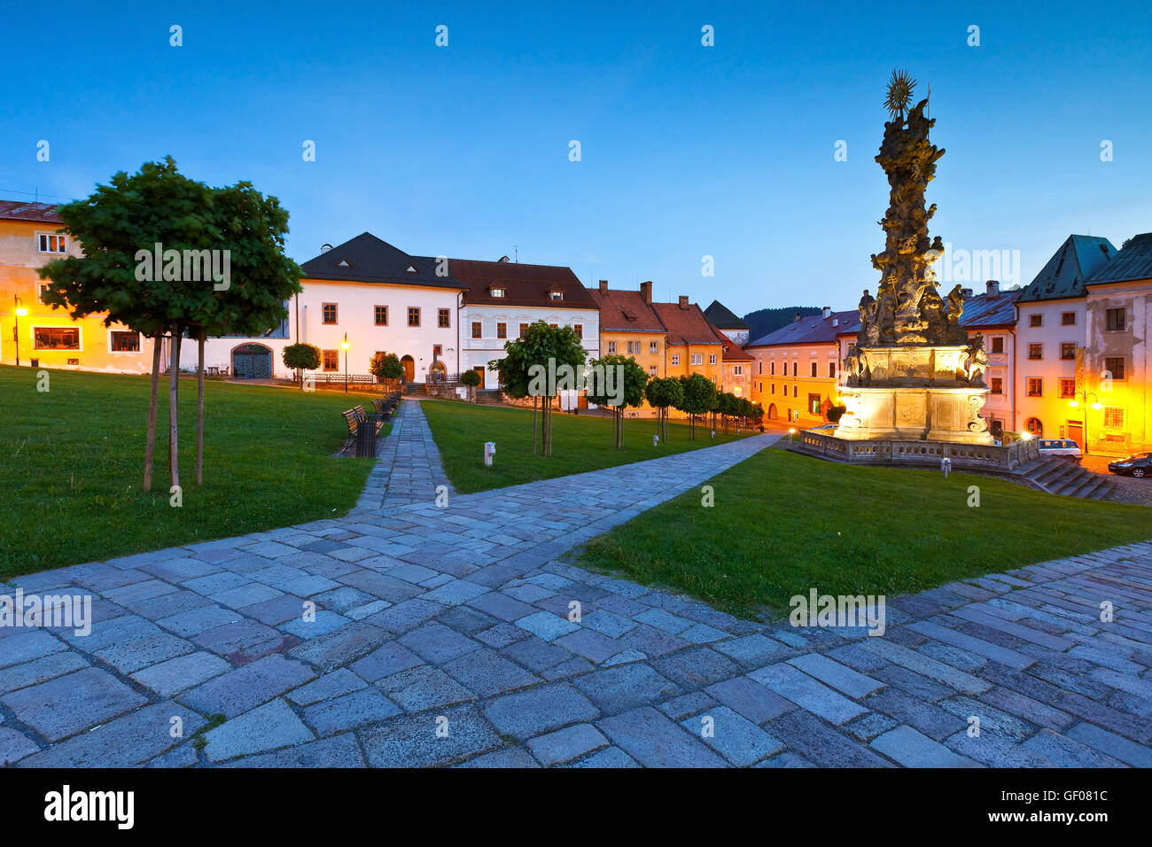 Historic medieval mining town of Kremnica in central Slovakia Stock ...