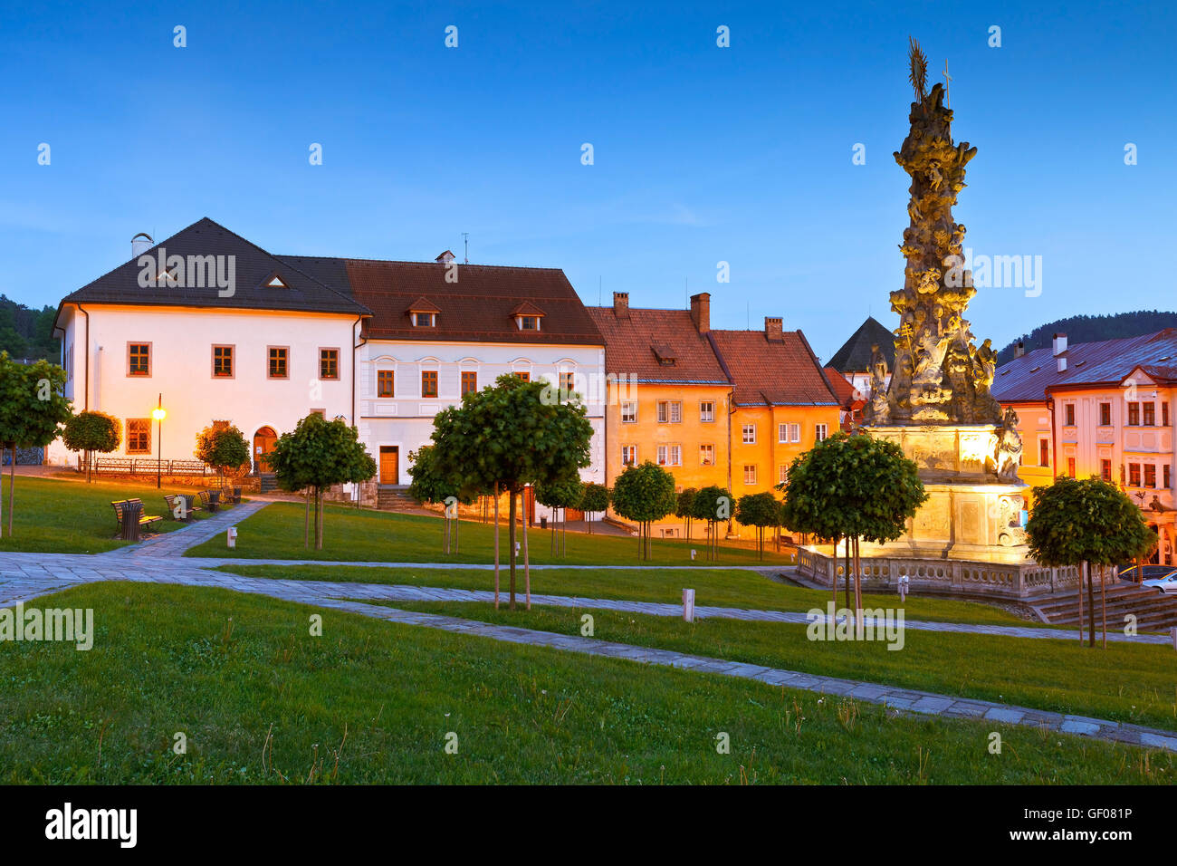 Historic medieval mining town of Kremnica in central Slovakia Stock ...