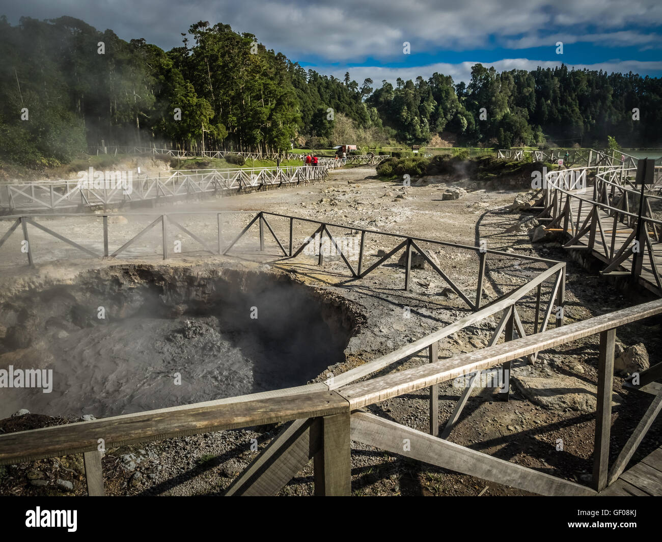 Geothermal hot water holes in Furnas, Sao Miguel, Azores, Portugal ...