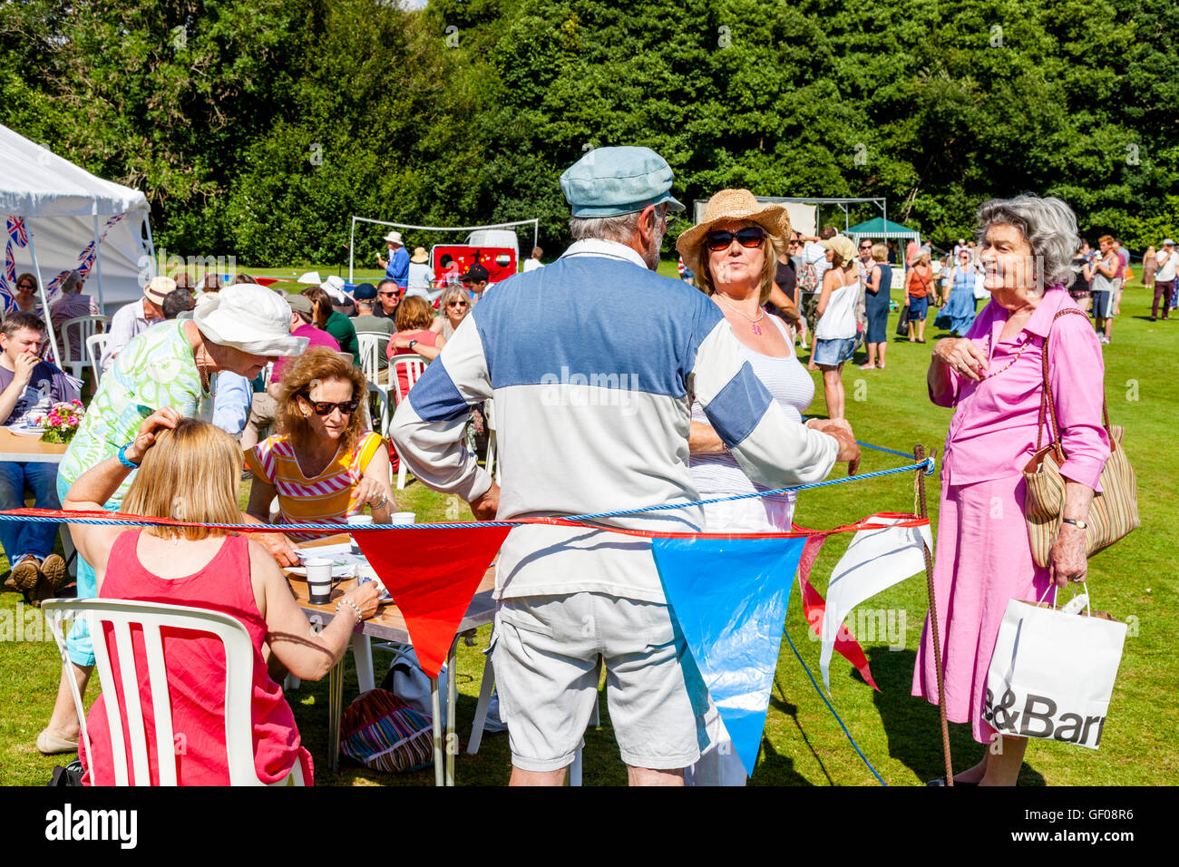 Local People Chatting At The Withyham Fete, Withyham, Sussex, UK Stock ...