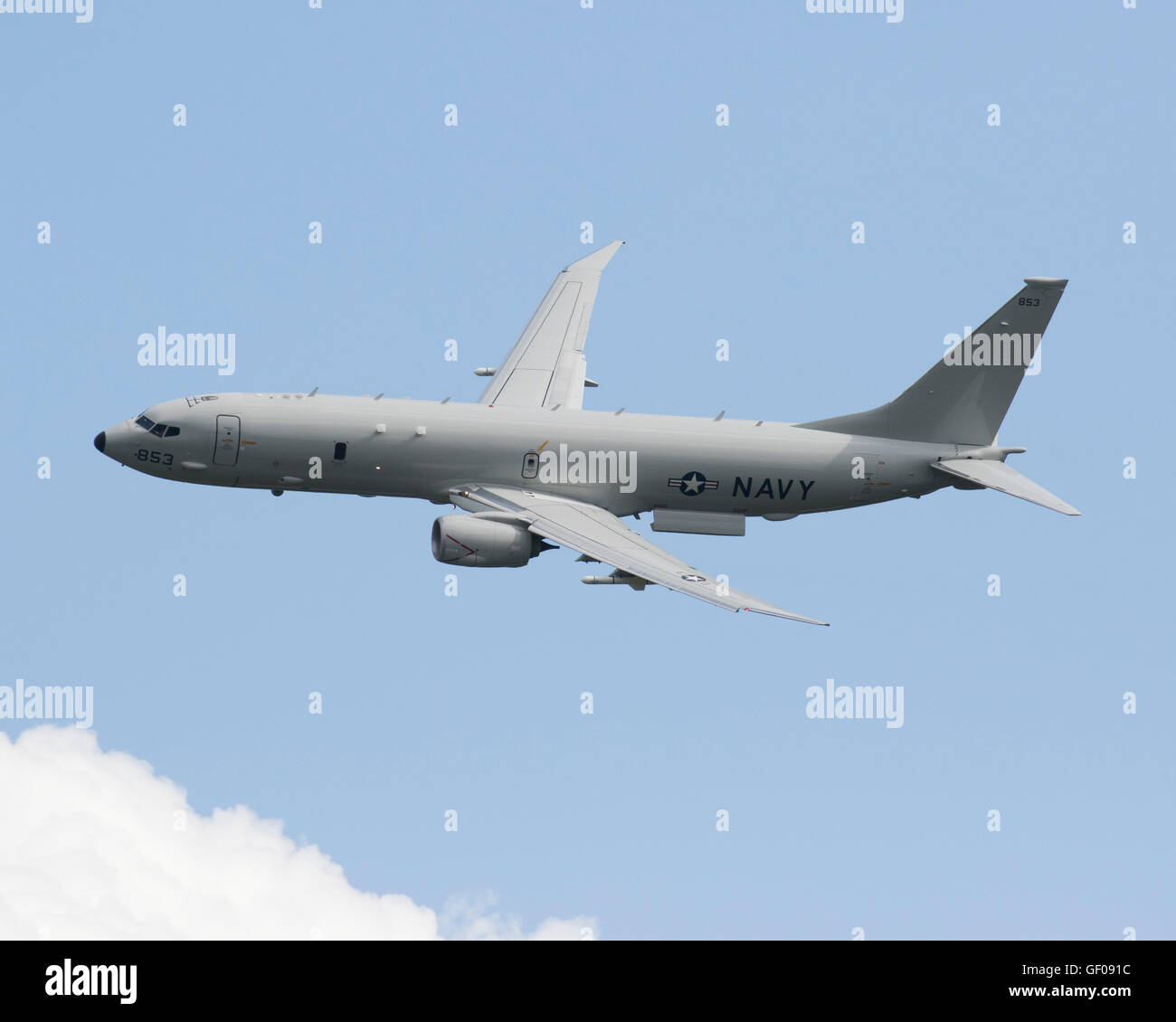 P-8A Poseidon 737-800 Boeing military jet aircraft flying at the 2016 ...