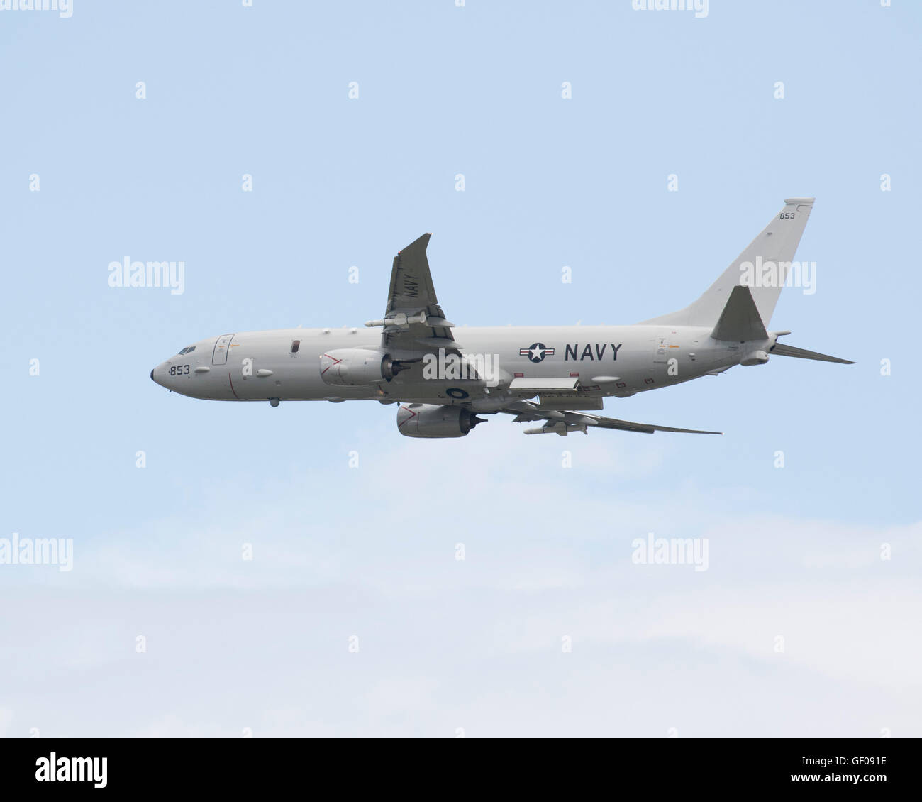 P-8A Poseidon 737-800 Boeing military jet aircraft flying at the 2016 ...