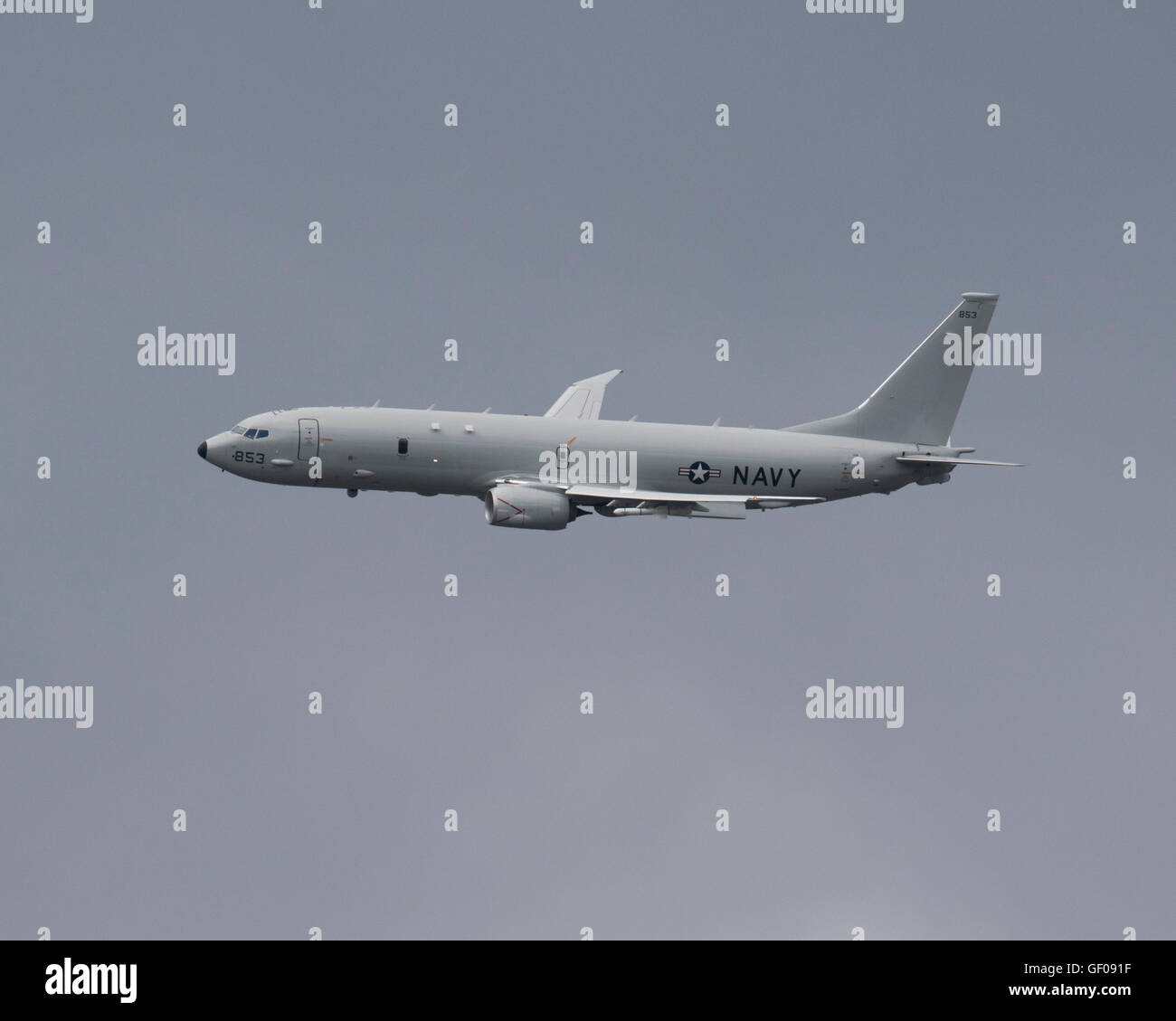 P-8A Poseidon 737-800 Boeing military jet aircraft flying at the 2016 ...