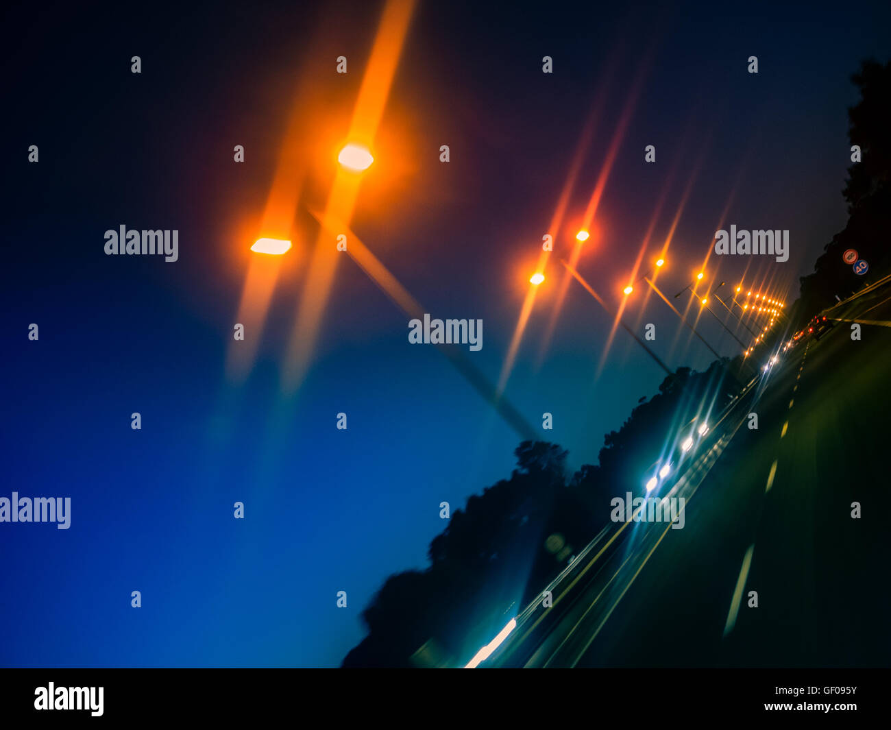 Motorway streetlights hi-res stock photography and images - Alamy