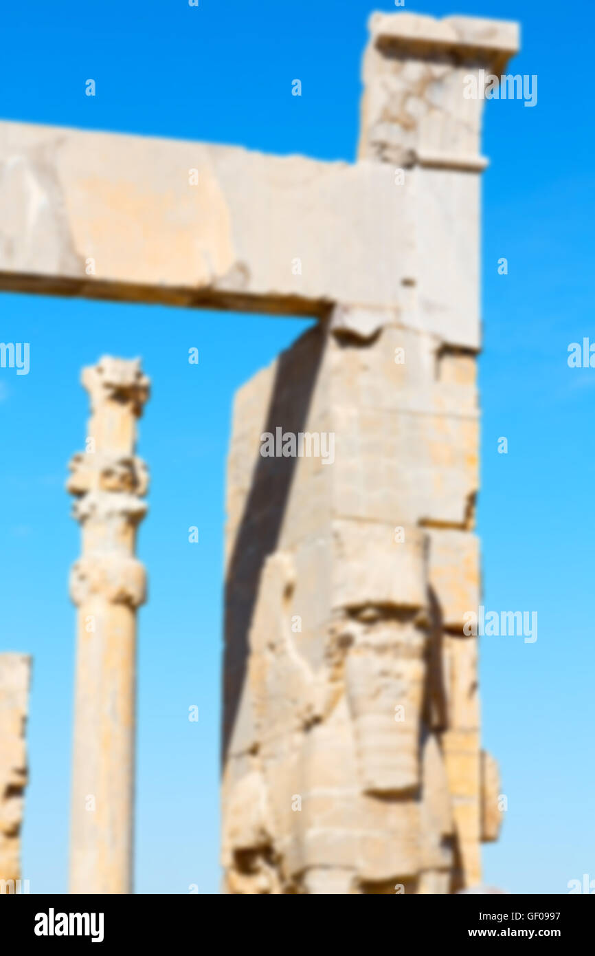 blur in iran persepolis the old ruins historical destination monuments ...