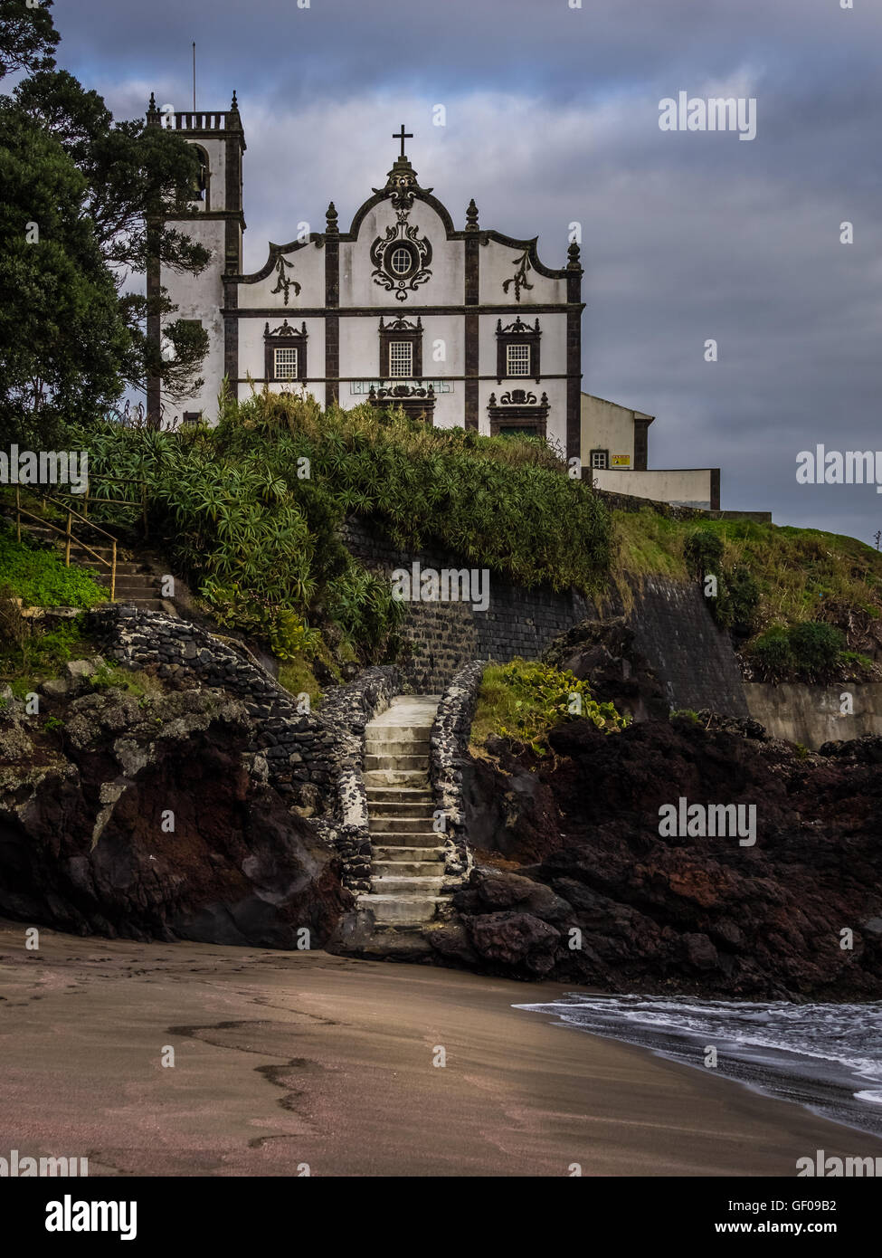 Catholic church in Ponta Delgada on Sao Miguel Island, Azores, Portugal ...