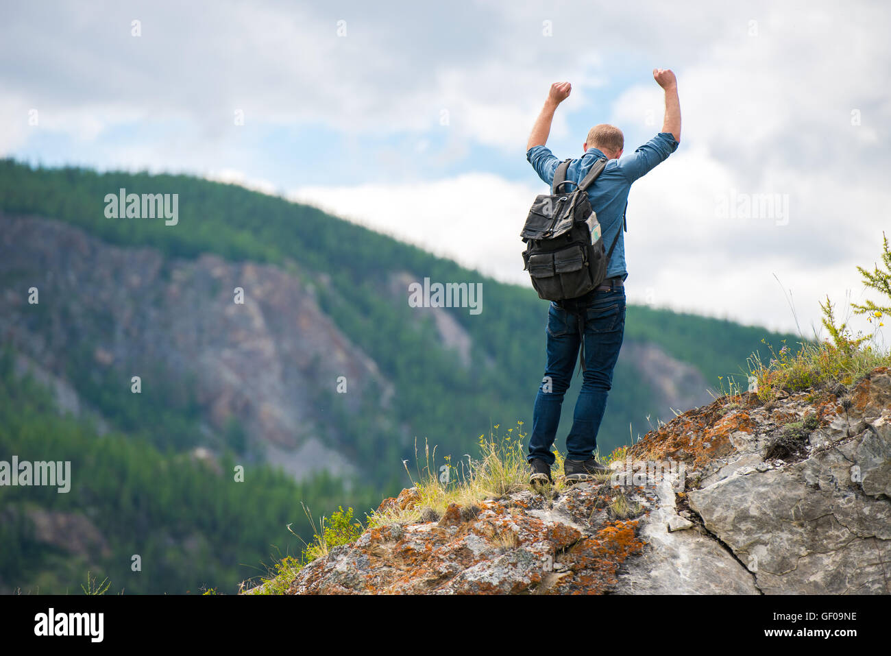 Waving both arms hi-res stock photography and images - Alamy