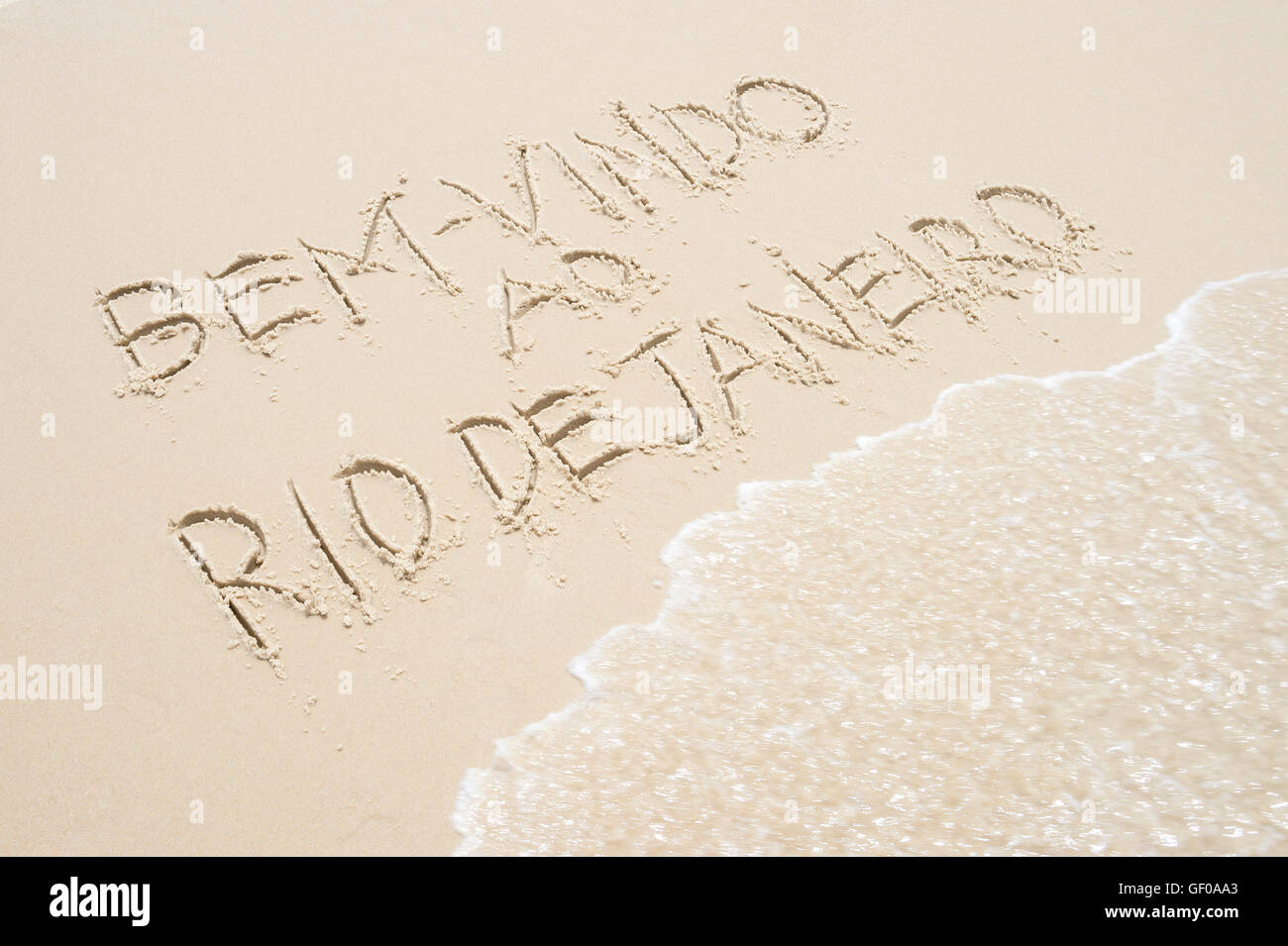 Welcome to Rio (as in, de Janeiro, Brazil) message handwritten in ...