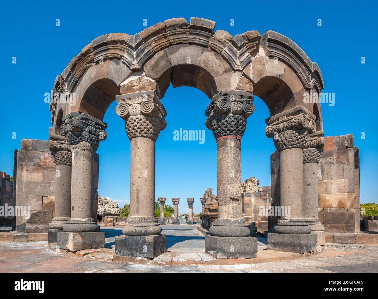 The ruins of the ancient temple of Zvartnots, Armenia Stock Photo - Alamy