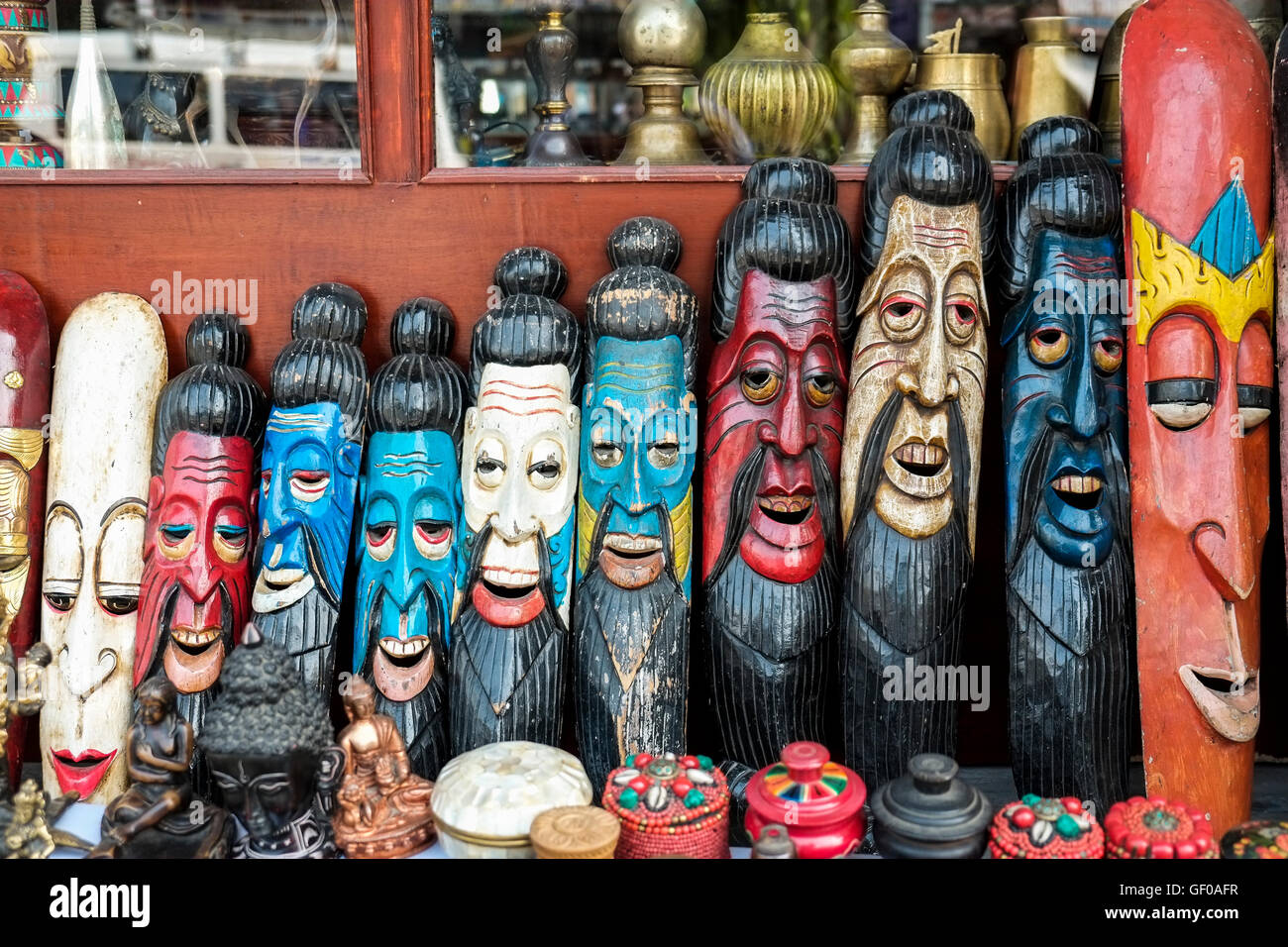 Wooden masks nepal hi-res stock photography and images - Alamy