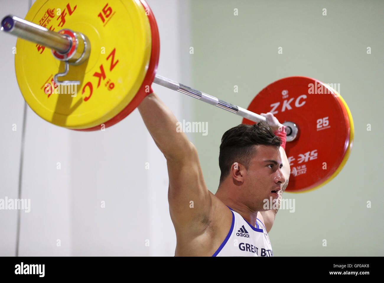 Team GB weightlifter Sonny Webster at the team training camp in Belo ...