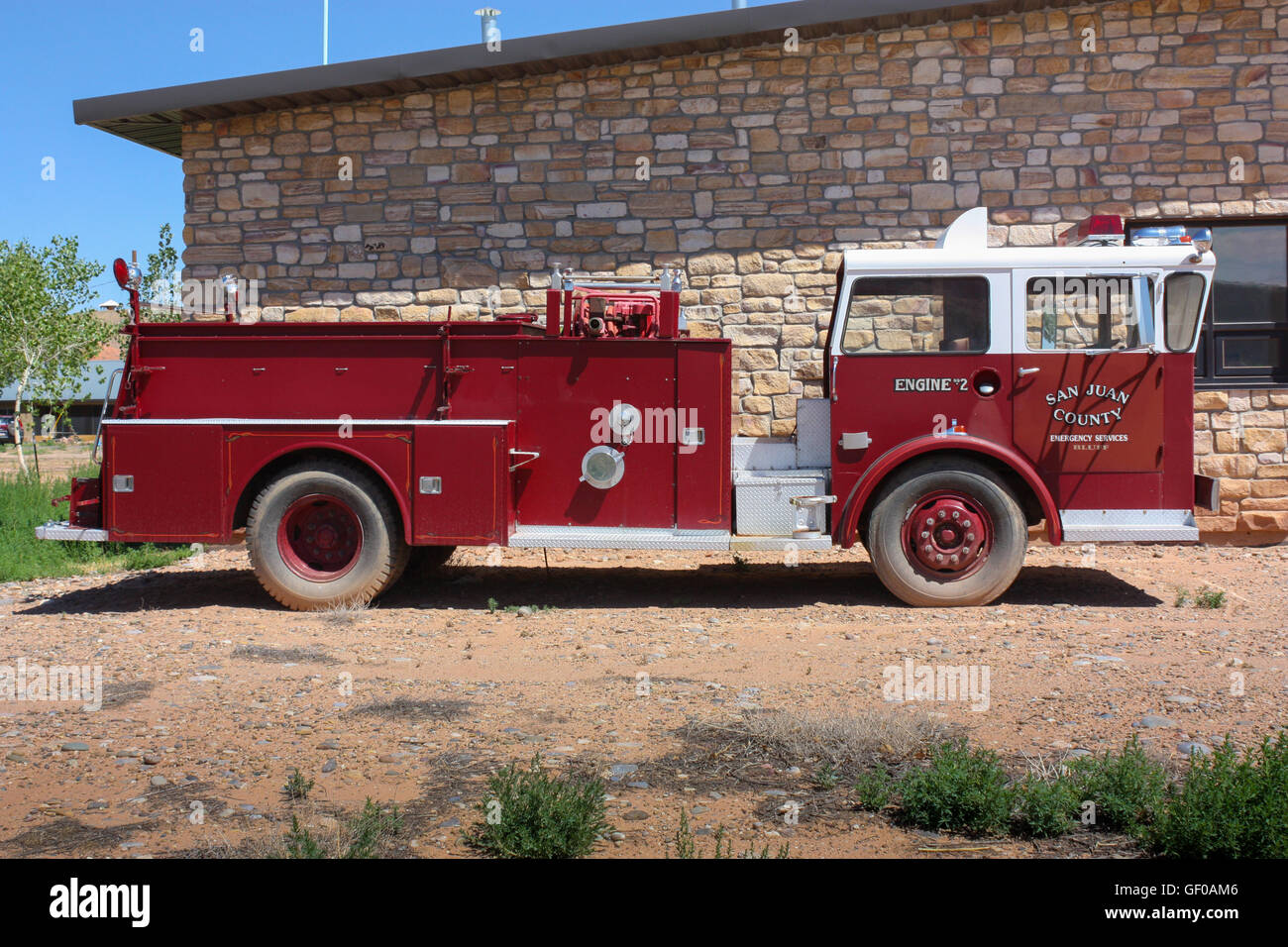 LE France vintage fire truck in Bluff Arizona Stock Photo - Alamy